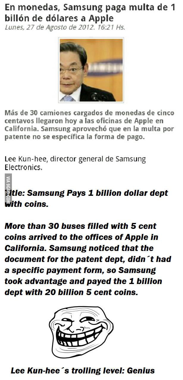 Samsungs trolling level - 9GAG