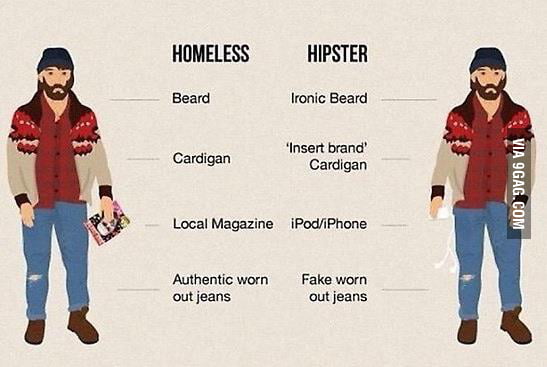 Hipster vs. Homeless - 9GAG