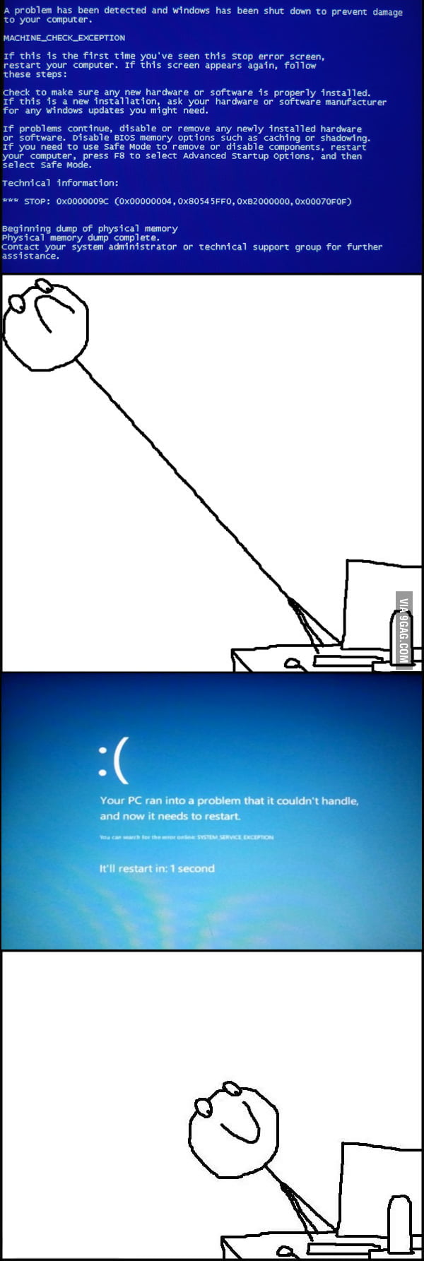 New Blue Screen Of Death - 9GAG