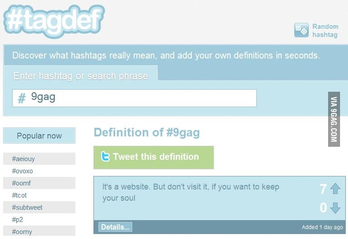 Just the 9gag hashtag definition - 9GAG
