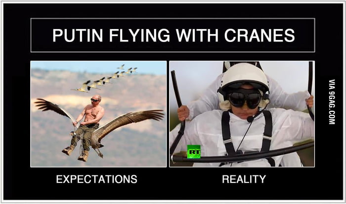 Putin flying with cranes - 9GAG