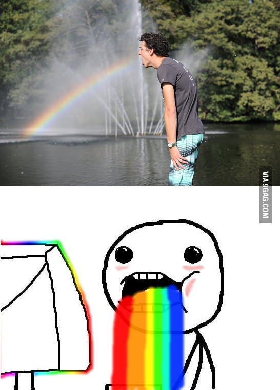 Puking rainbow :) - 9GAG
