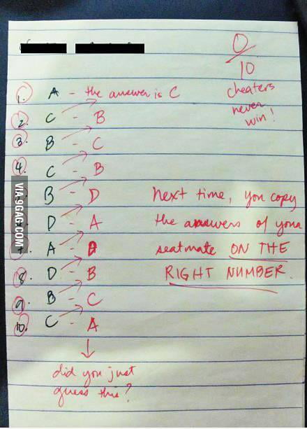 The exam perfect circle score! - 9GAG