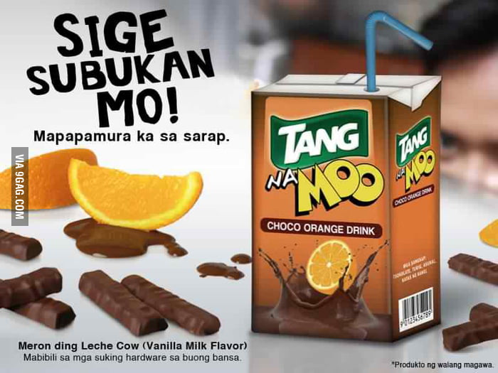 Tang na Moo Chocolate orange drink - 9GAG