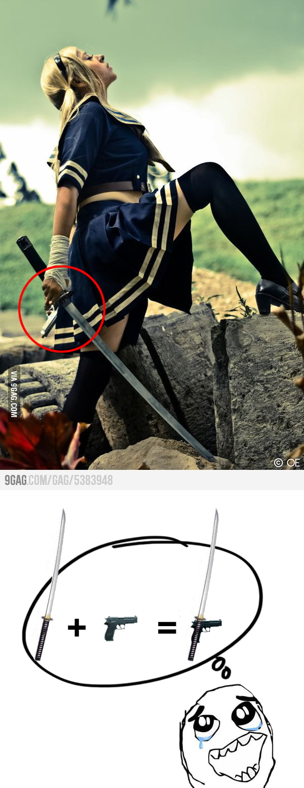 Girl + Gun + Sword - 9GAG