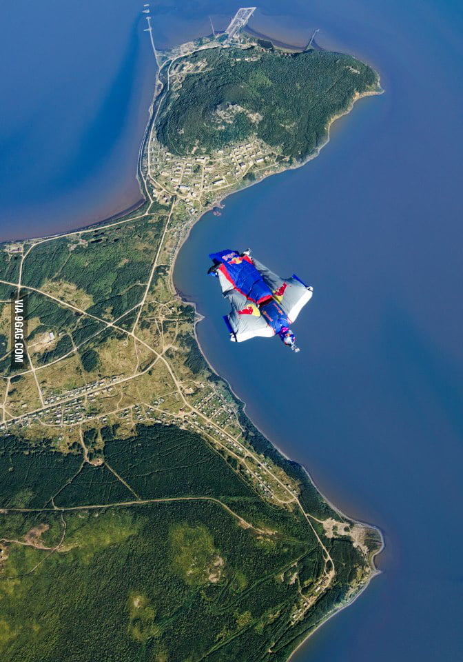 The view's always better from 4,000 meters up. - 9GAG