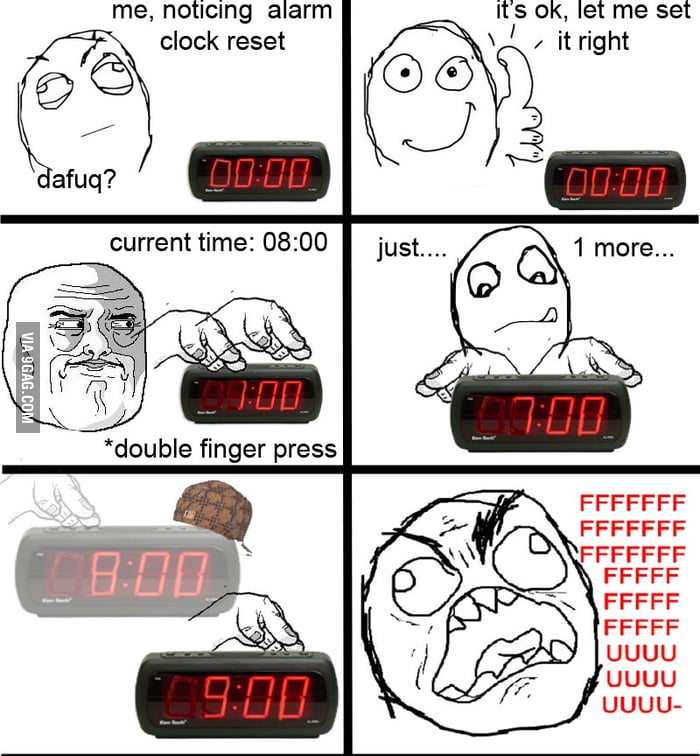 Alarm Clock Rage - 9GAG