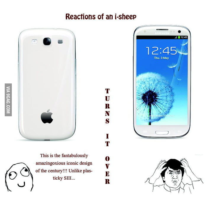 How reaction of an iSheep (apple fanboy) - 9GAG
