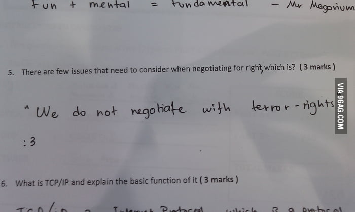 We do not negotiate with terrorists - 9GAG