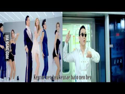 Two Styles Split-screen Mix up... PSY & Hyuna - 9GAG