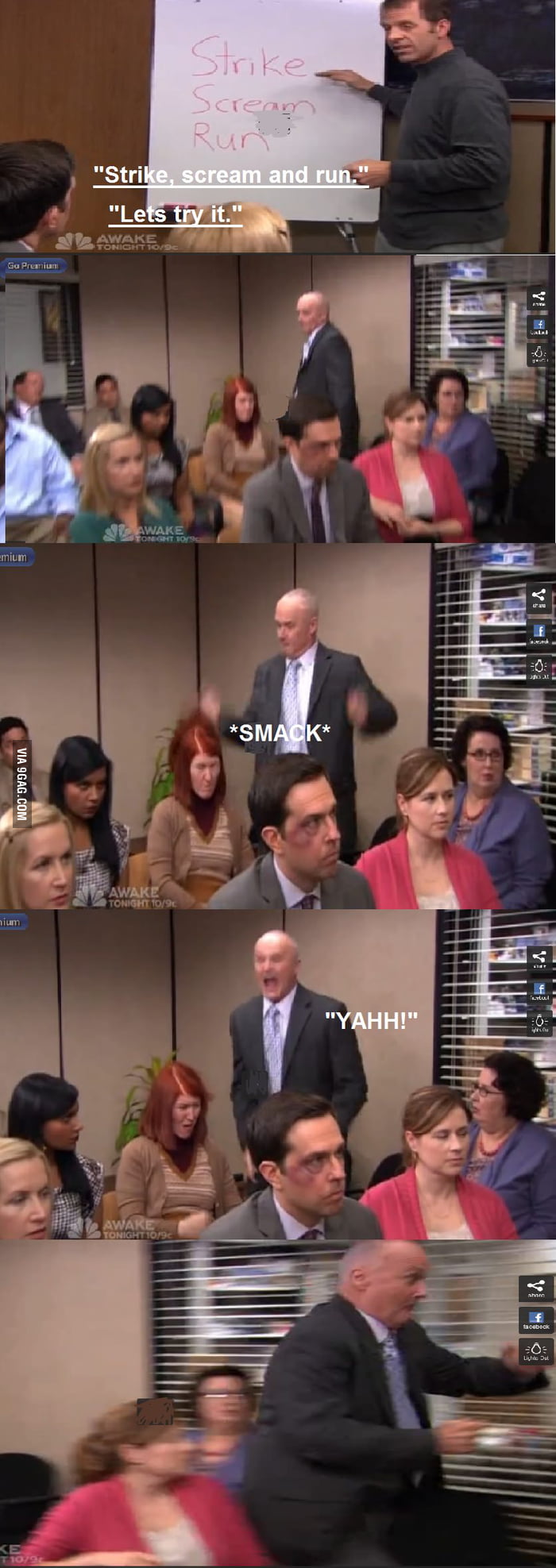 Hit, scream, run. - 9GAG