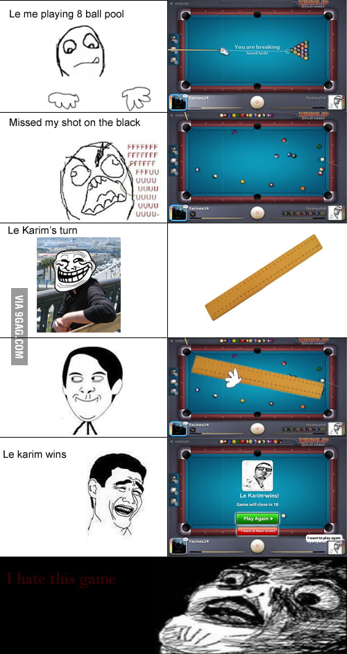 Cheating on 8 ball pool - 9GAG