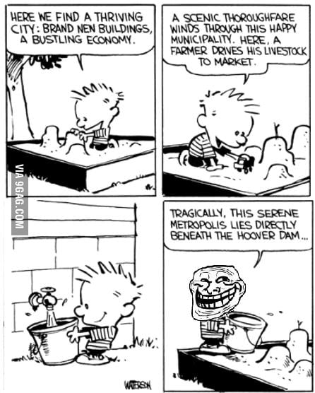 Calvin and Hobbes. Troll Version - 9GAG