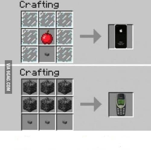 Apple vs Nokia Minecraft - 9GAG