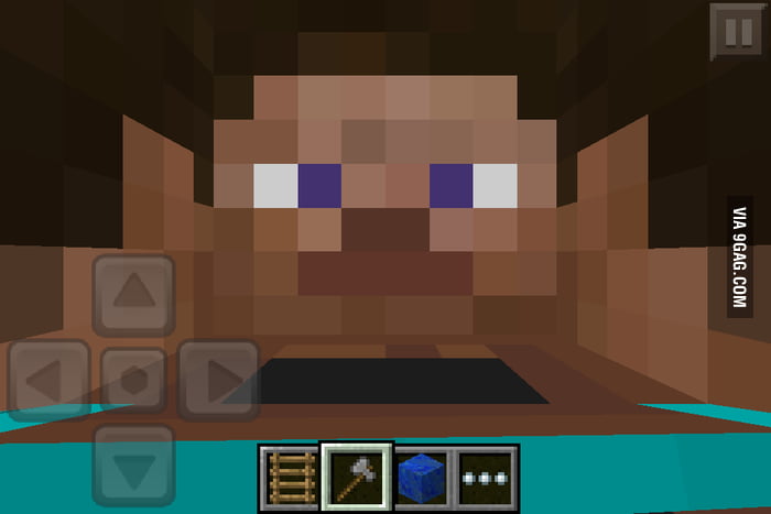 Inside a minecraft pe character head - 9GAG