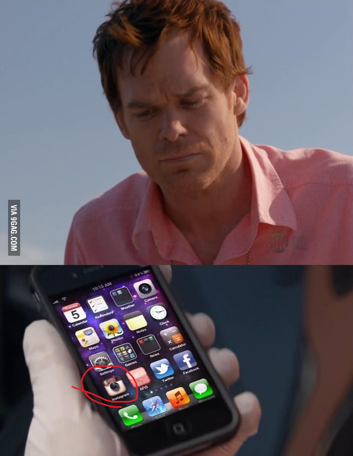 Dexter being hipster and shit, using Instagram and shit - 9GAG