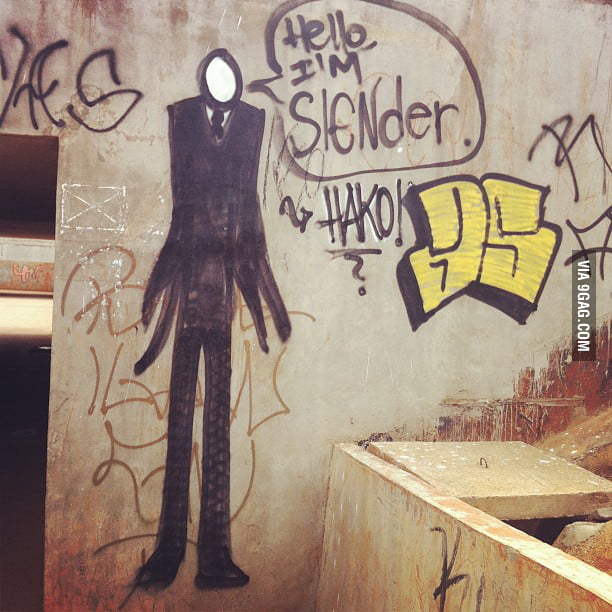 Amazing slender man graffiti in my way to school... - 9GAG
