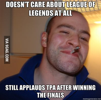Good Guy Greg watching LoL finals - 9GAG