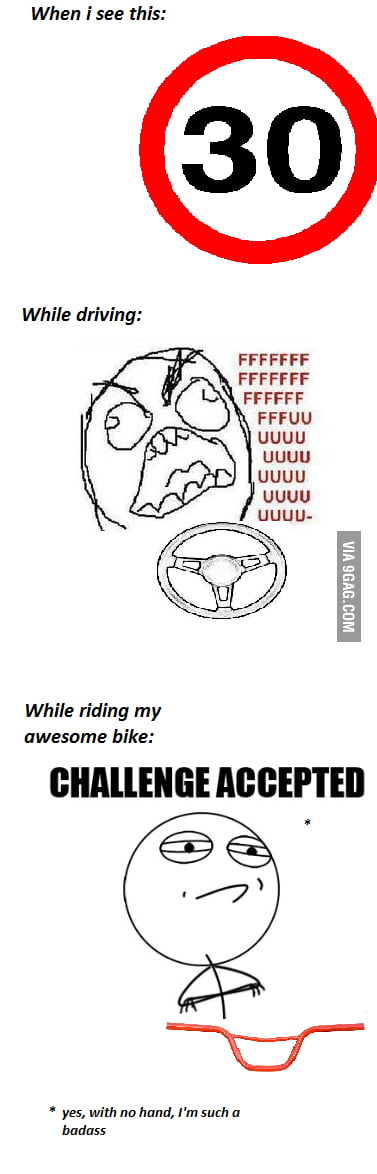 Riding vs. Driving - 9GAG