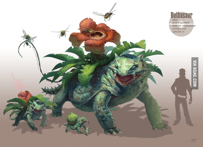 Realistic Bulbasau, Ivysaur and Venusaur - 9GAG