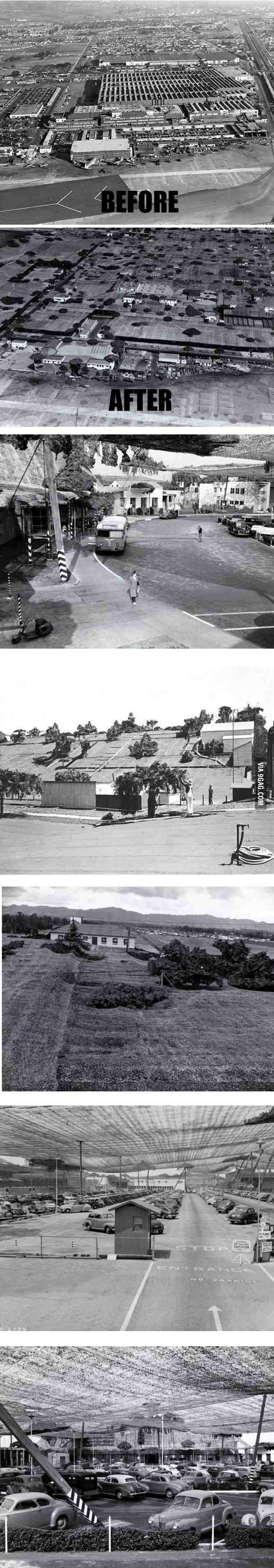 Awesome pictures of a hidden army base during WWII - 9GAG