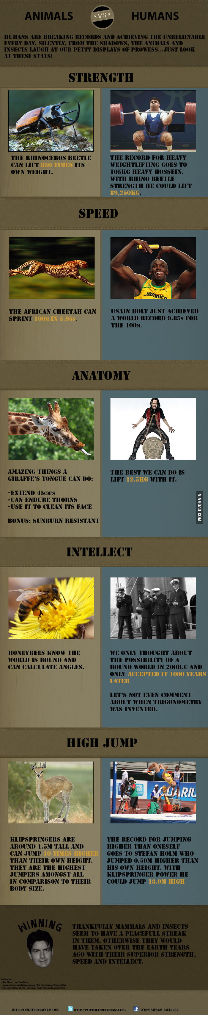Humans and Animals: Divided, Conquered or Equal? [ Infograph - 9GAG
