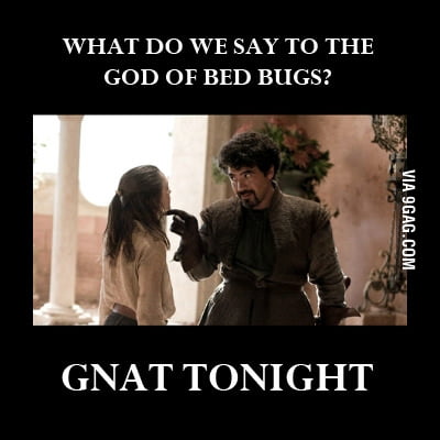 What do we say to the god of bed bugs? - 9GAG