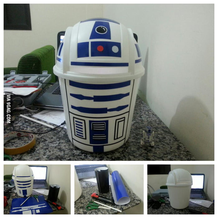 My friend made a R2-D2 trash can. - 9GAG