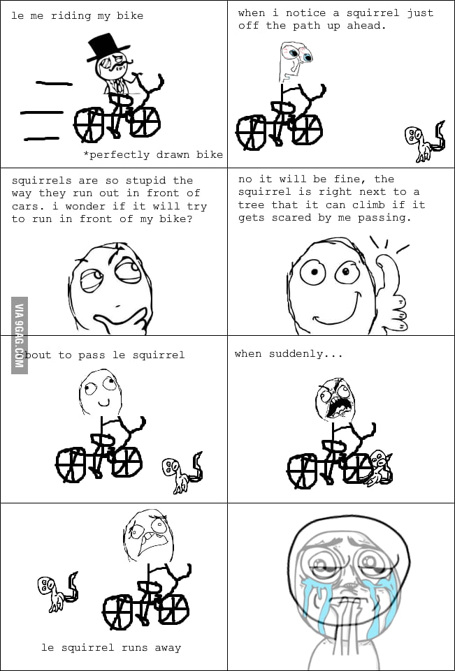 Squirrel bike rage - 9GAG