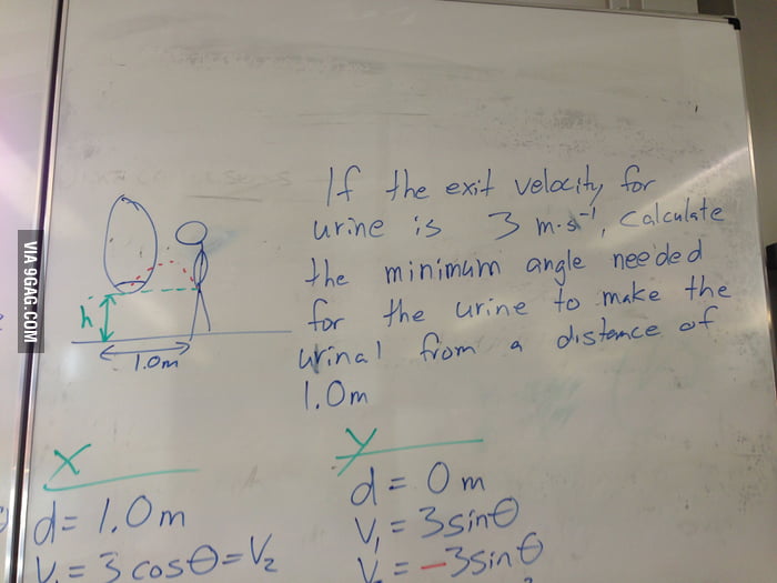 Projectile motion problem in physics class - 9GAG
