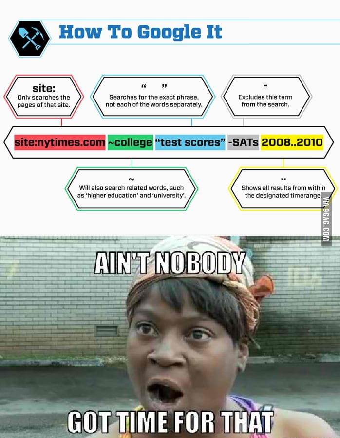 No time for google - 9GAG