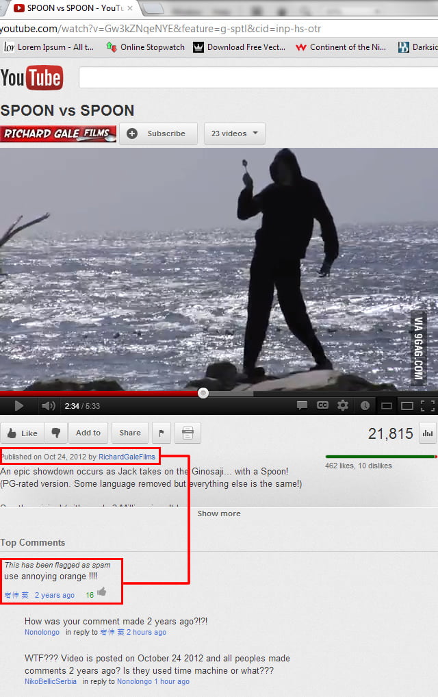 Youtube comment from the past - 9GAG