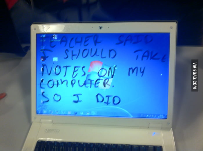 So my friend took notes in class - 9GAG