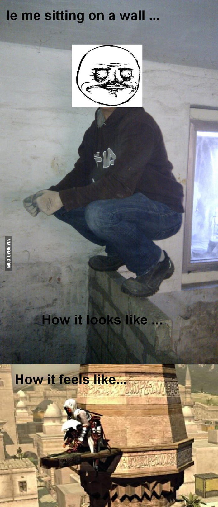 Le me sitting on a wall - 9GAG
