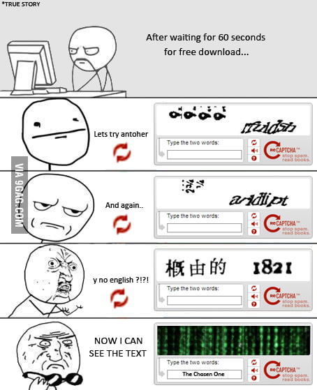 The Matrix Captcha - 9GAG
