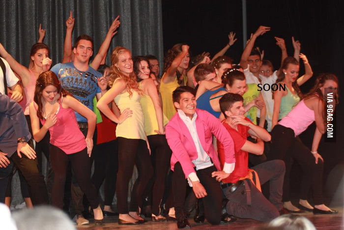 Ending pose of our gangnam style performance - 9GAG