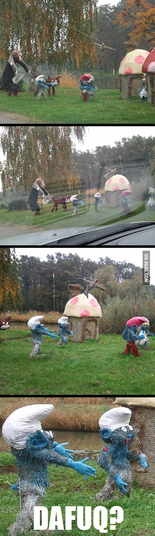 Smurfette hunted by Gargamel & zombie smurfs! - 9GAG