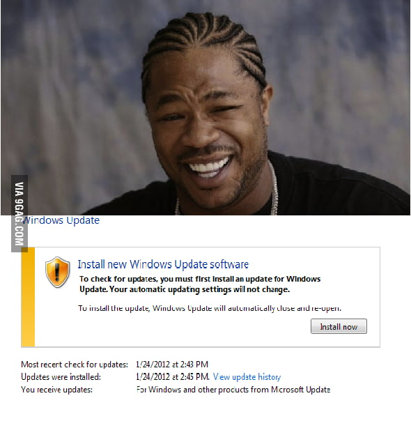 Yo dawg I heard you like updates - 9GAG