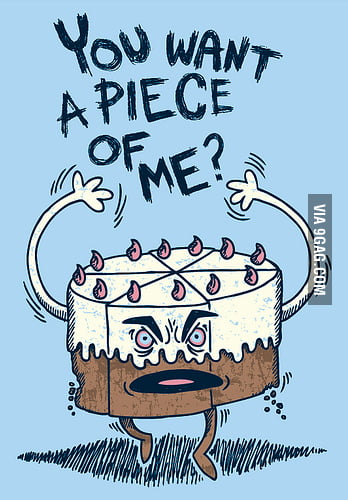 Angry cake is angry. - 9GAG