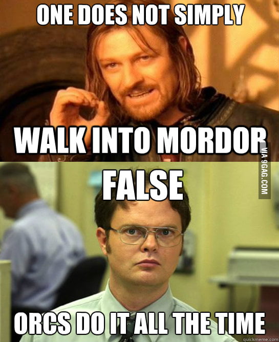 Dwight correcting Boromir. - 9GAG
