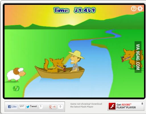 Crossing the River with a Wolf, a Goat, and a Cabbage - 9GAG