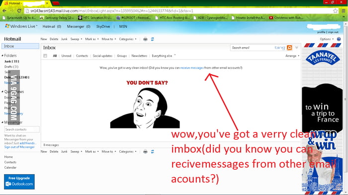 Hotmail knows how to be clean - 9GAG