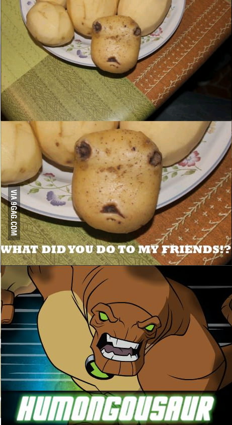 Peeling potatoes when suddenly... I see.......... - 9GAG