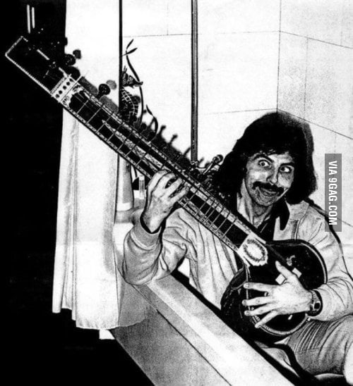 Tony Iommi with sitar - 9GAG