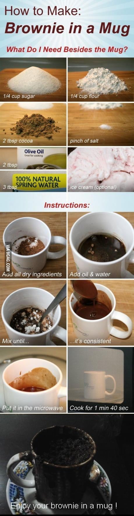Enjoy your brownie in a mug. - 9GAG