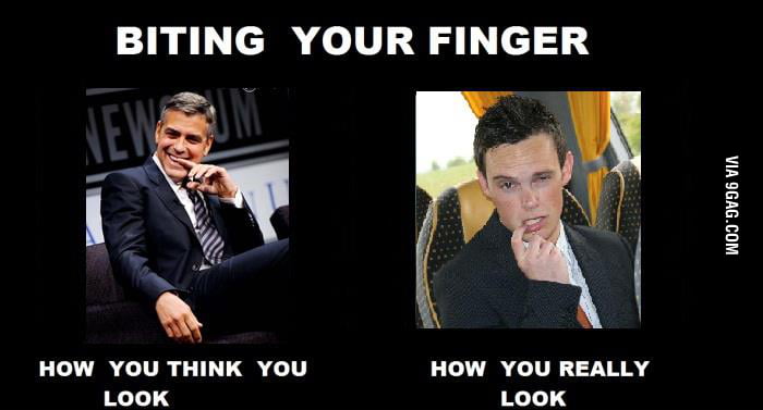 Biting your finger - 9GAG