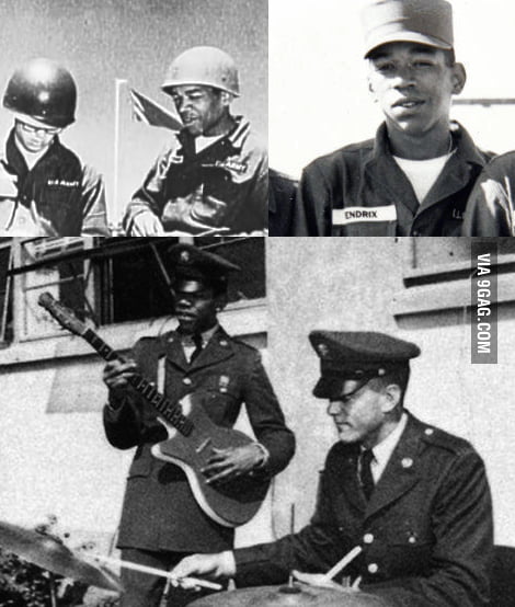 Jimi Hendrix in the Army -1961 1962 - 9GAG
