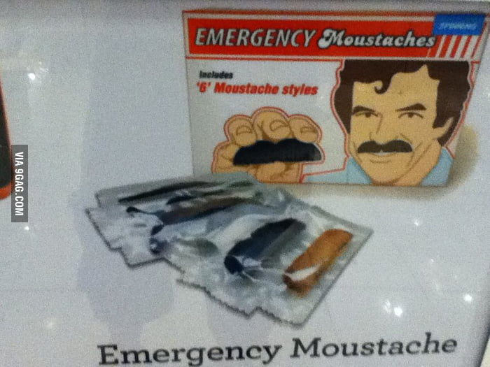 Emergency Moustaches! Includes 6 moustache styles! - 9GAG