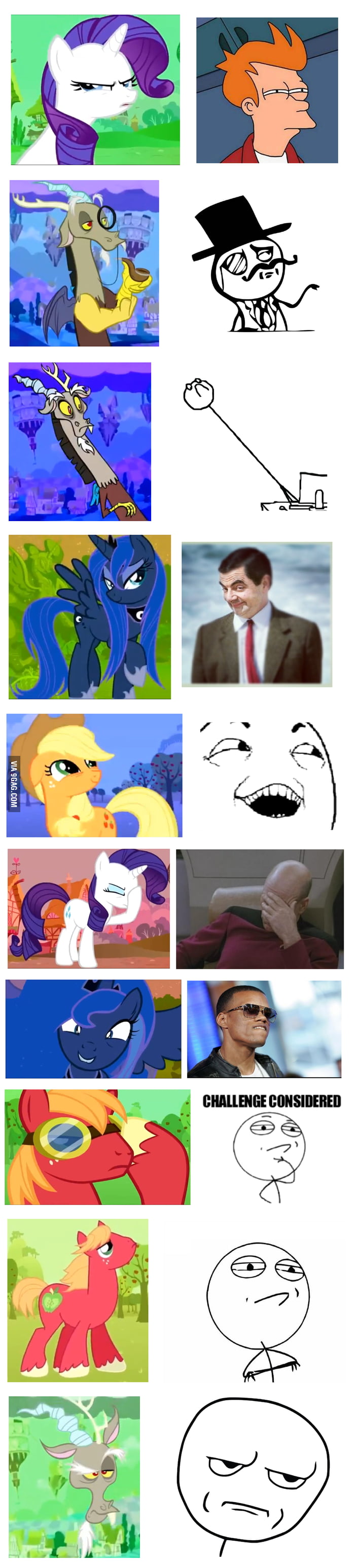 A few memes and rage faces if they were from My Little Pony - 9GAG