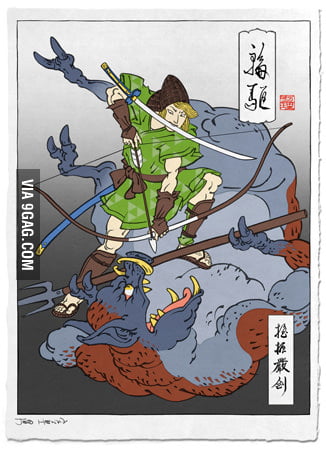 LINK - Japanese traditional print - 9GAG